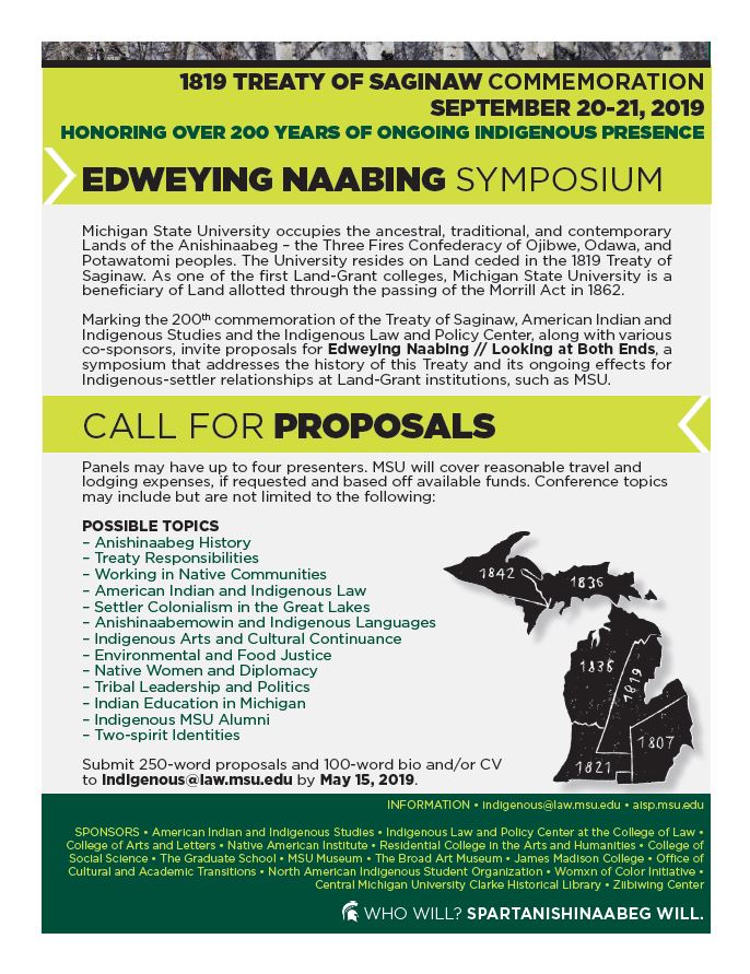 1819 Treaty Of Saginaw Commemoration - Call For Proposals - Saginaw ...