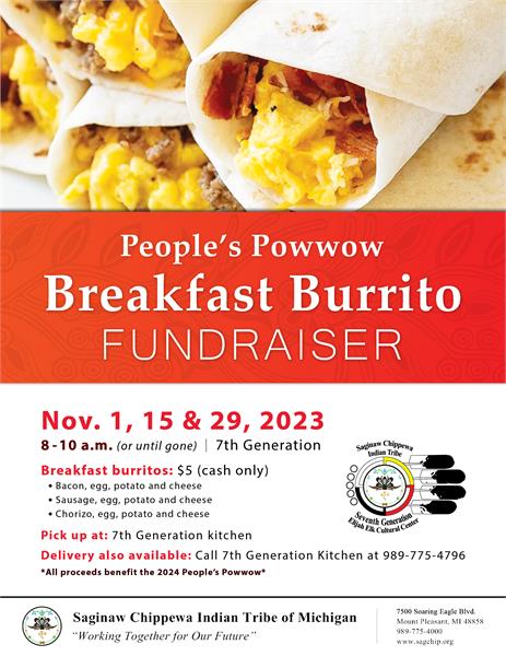 Breakfast Burrito Fundraiser - Saginaw Chippewa Indian Tribe