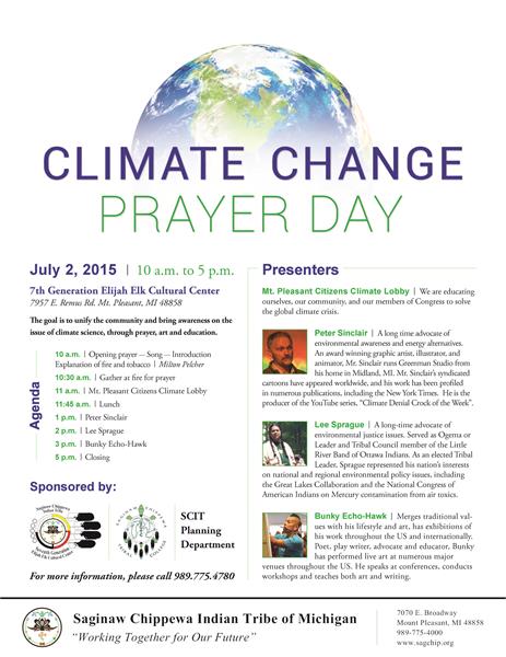 Climate Change Prayer Day Webcast - Saginaw Chippewa Indian Tribe