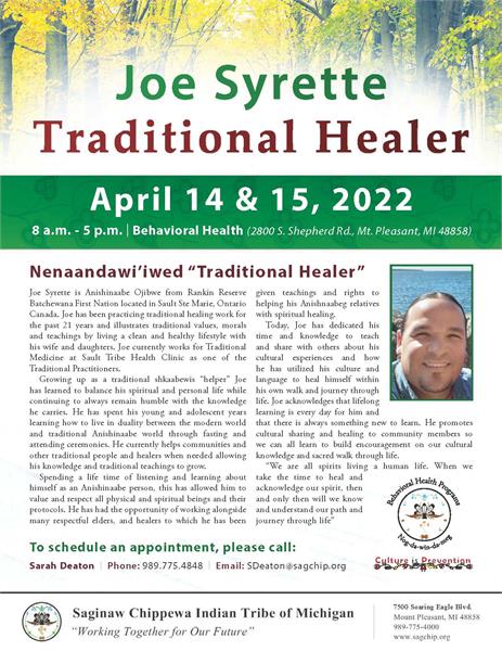 Joe Syrette Traditional Healer - Saginaw Chippewa Indian Tribe
