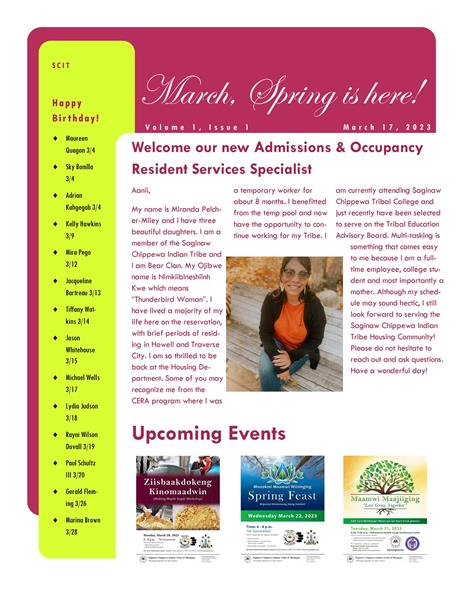 March Newsletter - Saginaw Chippewa Indian Tribe