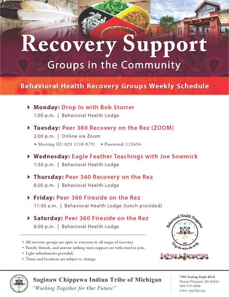 Recovery Support Groups In The Community - Saginaw Chippewa Indian Tribe